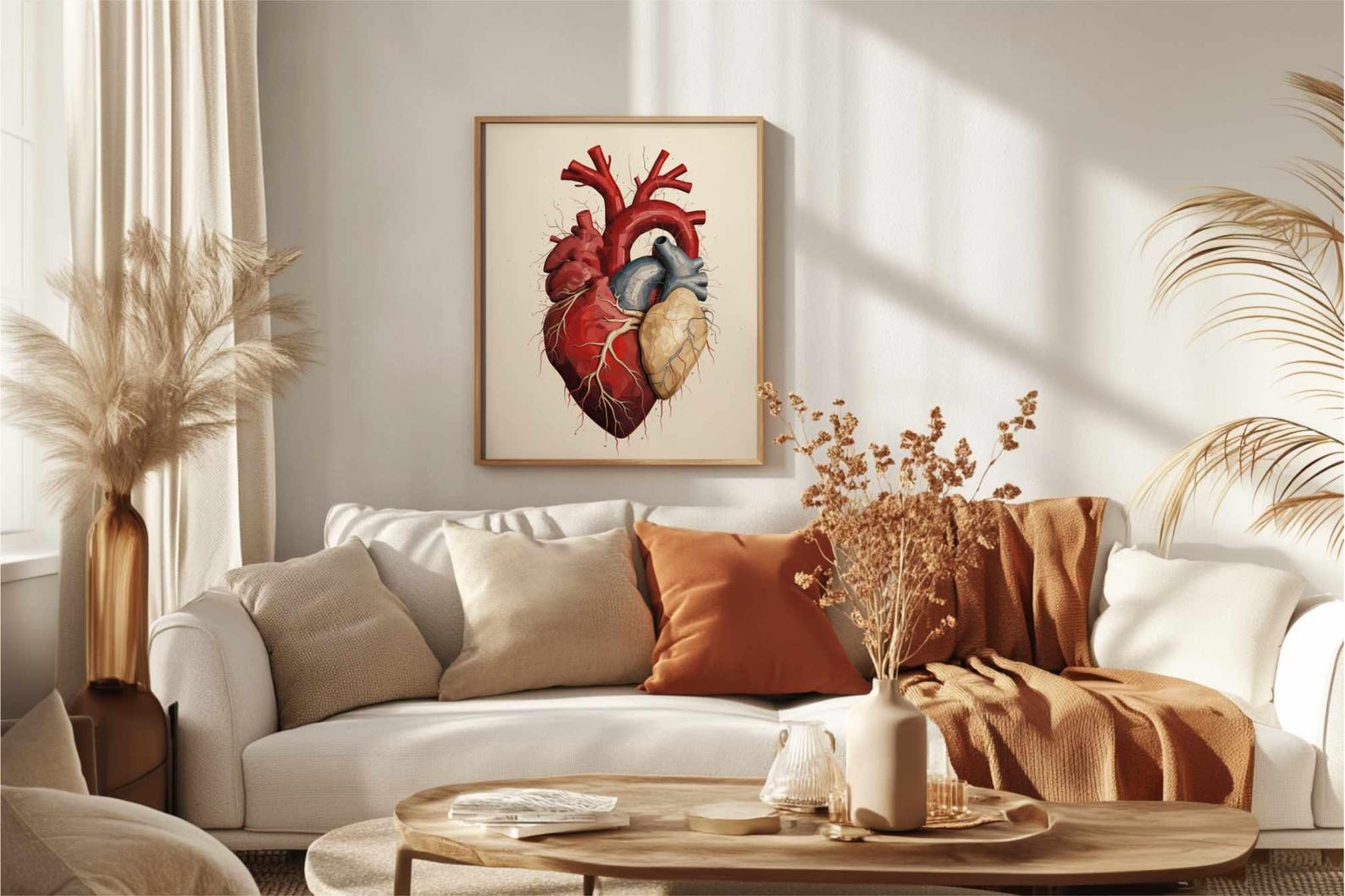 Abstract Human Heart Print: Low-poly Anatomical Art (digital Download ...