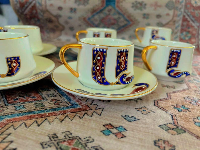 Hand-painted Coffee Cup Set With Traditional Armenian Design ...