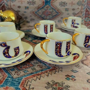 Hand-painted Coffee Cup Set With Traditional Armenian Design ...