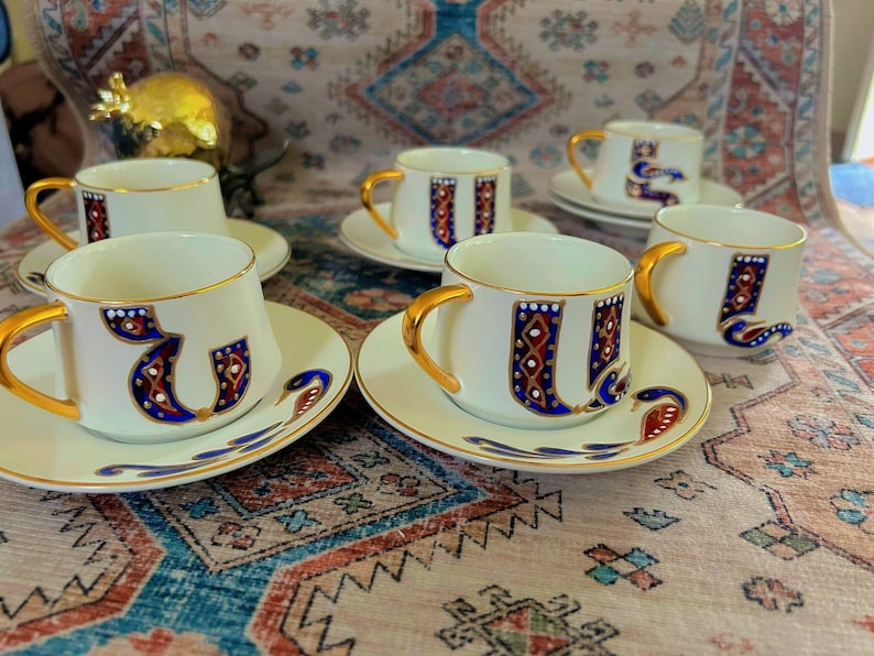 Hand-painted Coffee Cup Set With Traditional Armenian Design ...