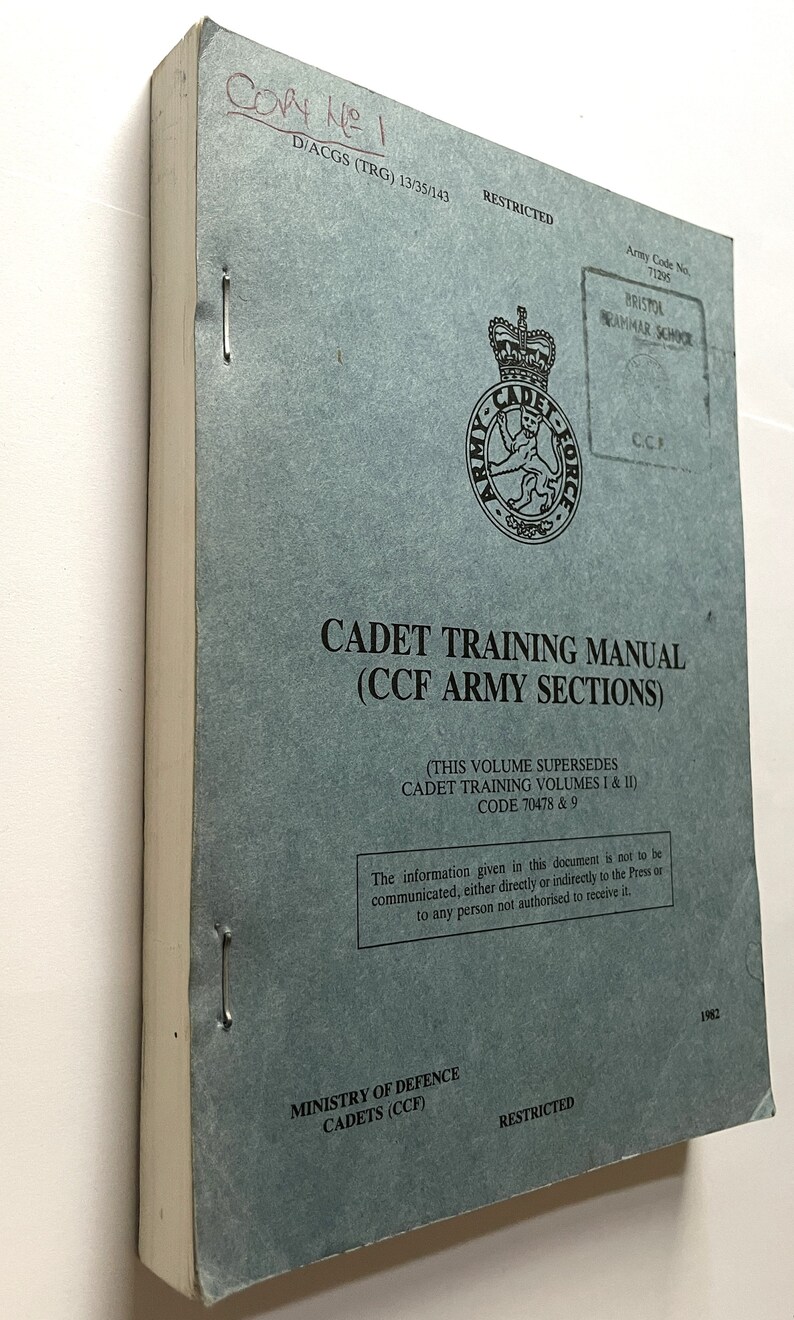 Cadet Training Manual Vintage 1980s Army Cadet Force Book Illustrated British Army CCF Mod Free ...