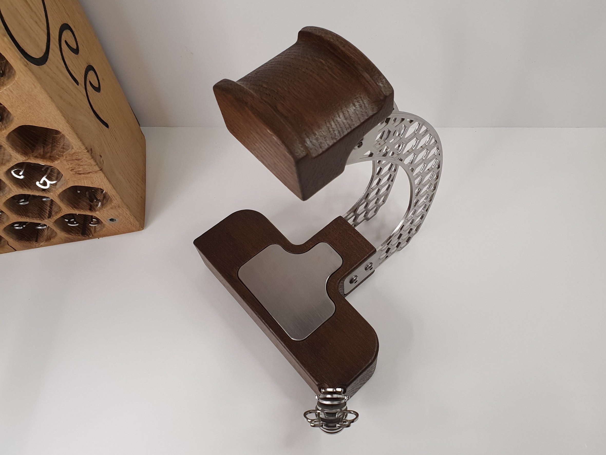 Howiebee, Headphone Stand, Oak and Stainless Steel, Headphone Holder ...