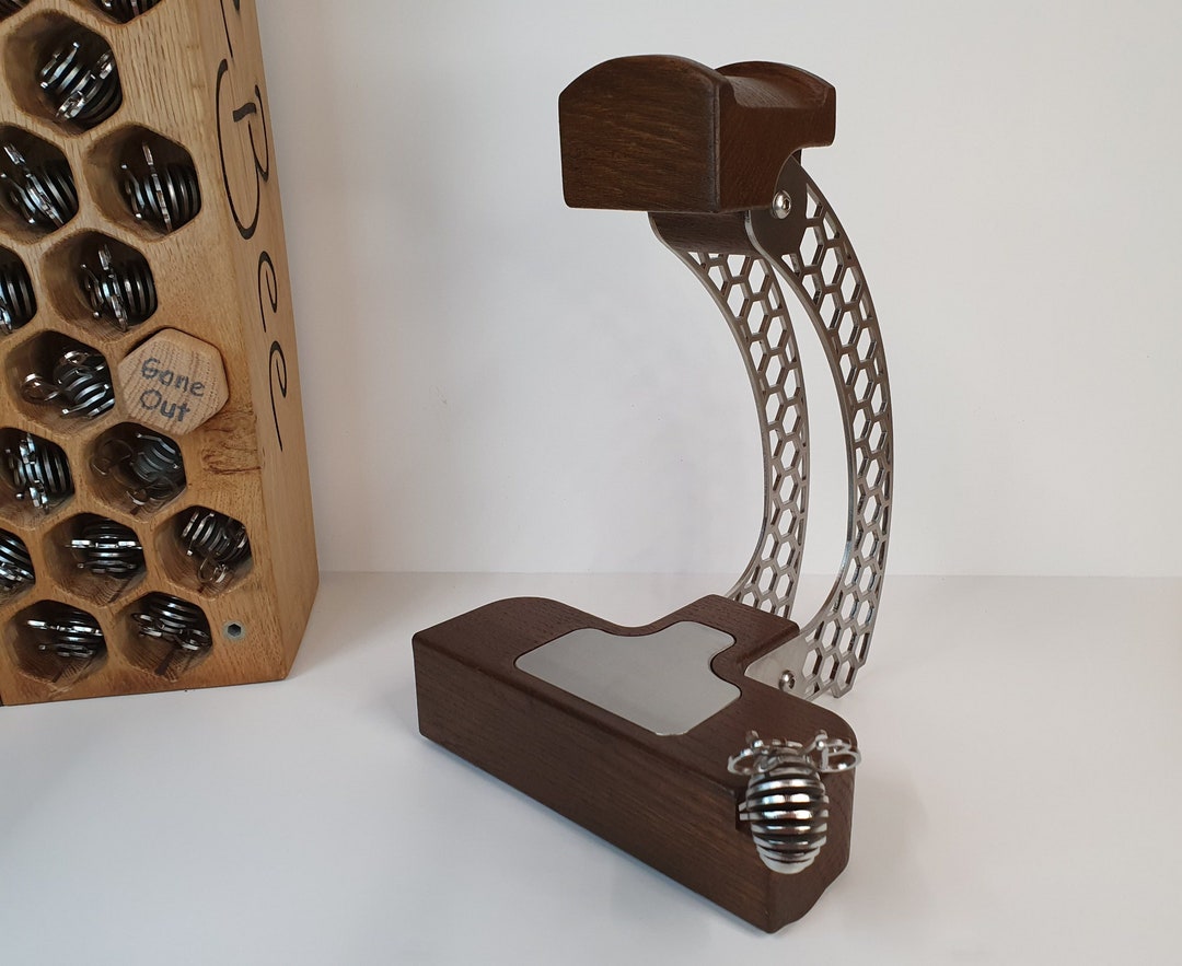 Howiebee, Headphone Stand, Oak and Stainless Steel, Headphone Holder ...