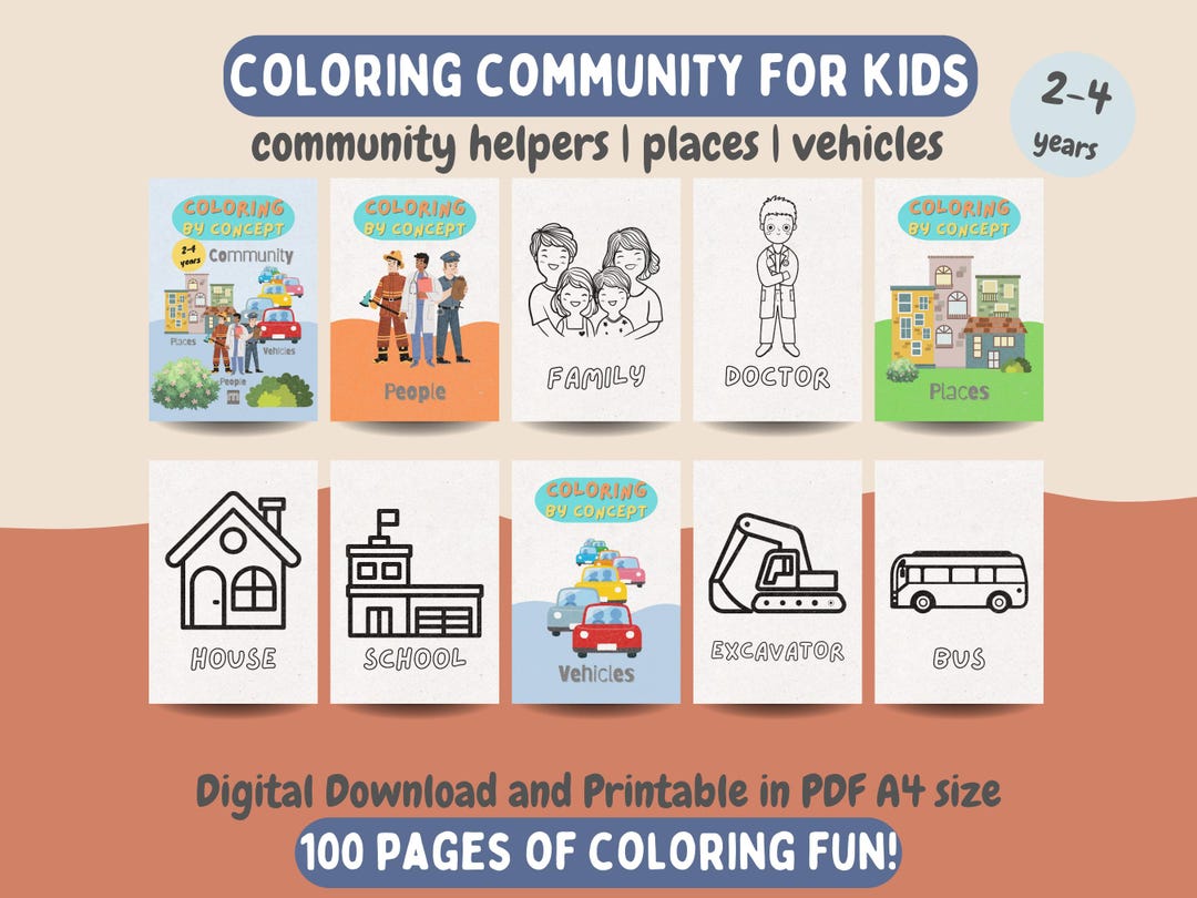 Community Helpers Printable Vehicles Coloring Preschool Occupations ...