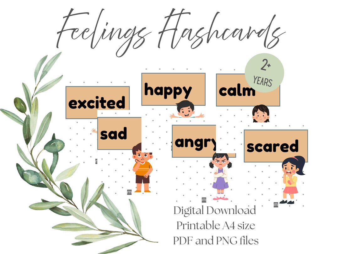Feelings Flashcards for Kids | Emotions, Whole Body Pictures (PDF + PNG ...