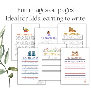 Personalized Name Tracing Worksheet: Canva Template (PDF) - Etsy