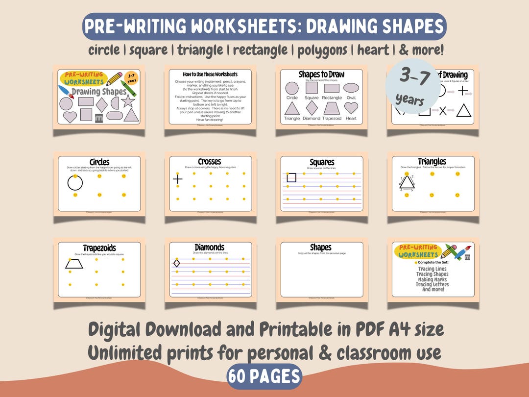 Learn Shapes Learn to Draw Shapes Worksheet Basic Shape Recognition ...