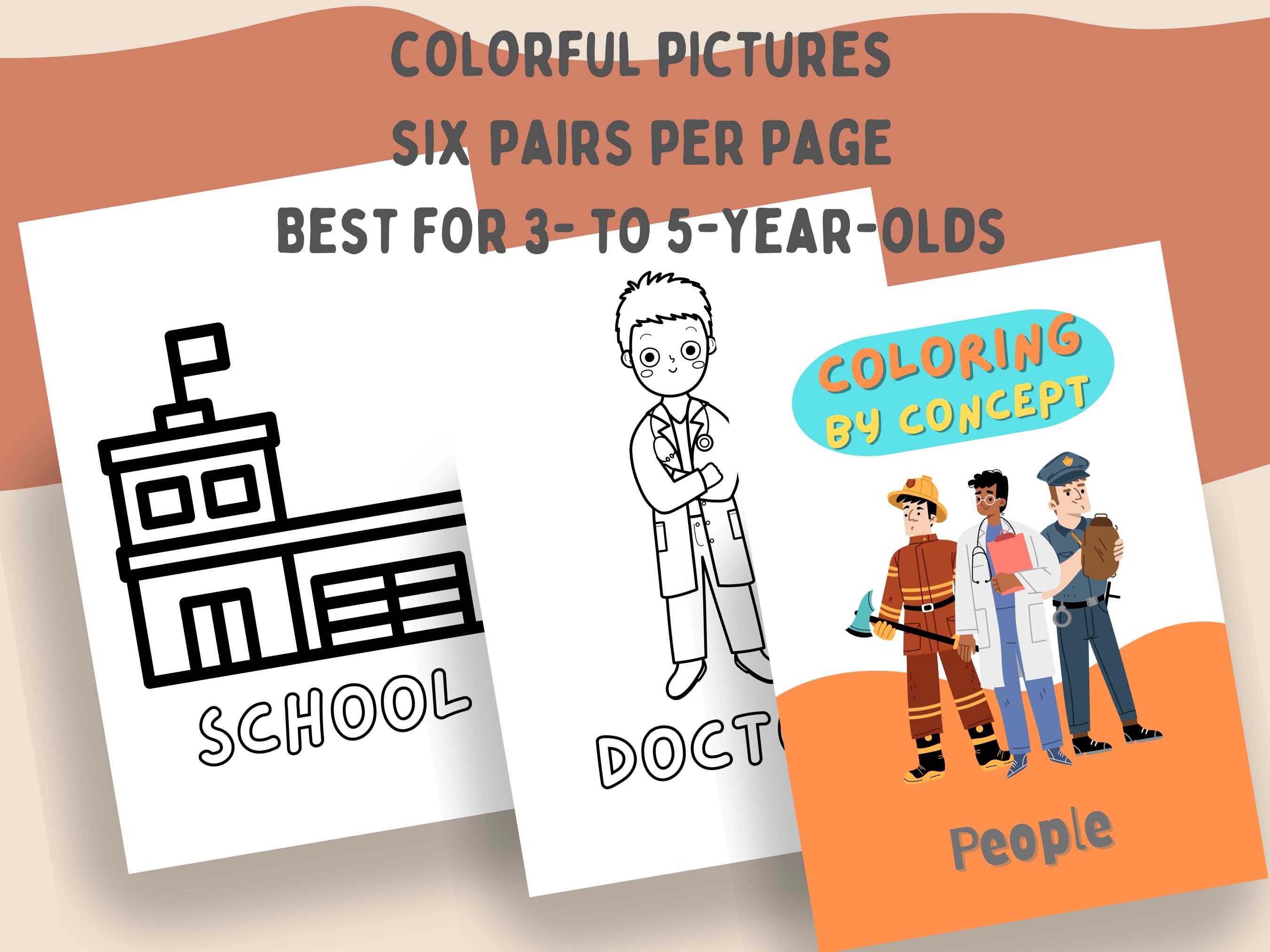 Community Helpers Printable Vehicles Coloring Preschool Occupations ...