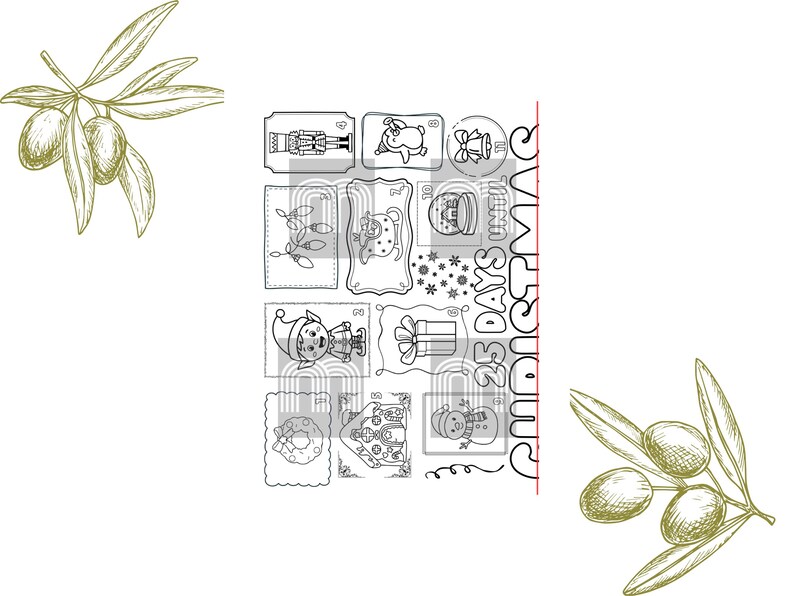 Christmas Countdown Coloring Page | Advent Calendar Activity (PDF) - Etsy