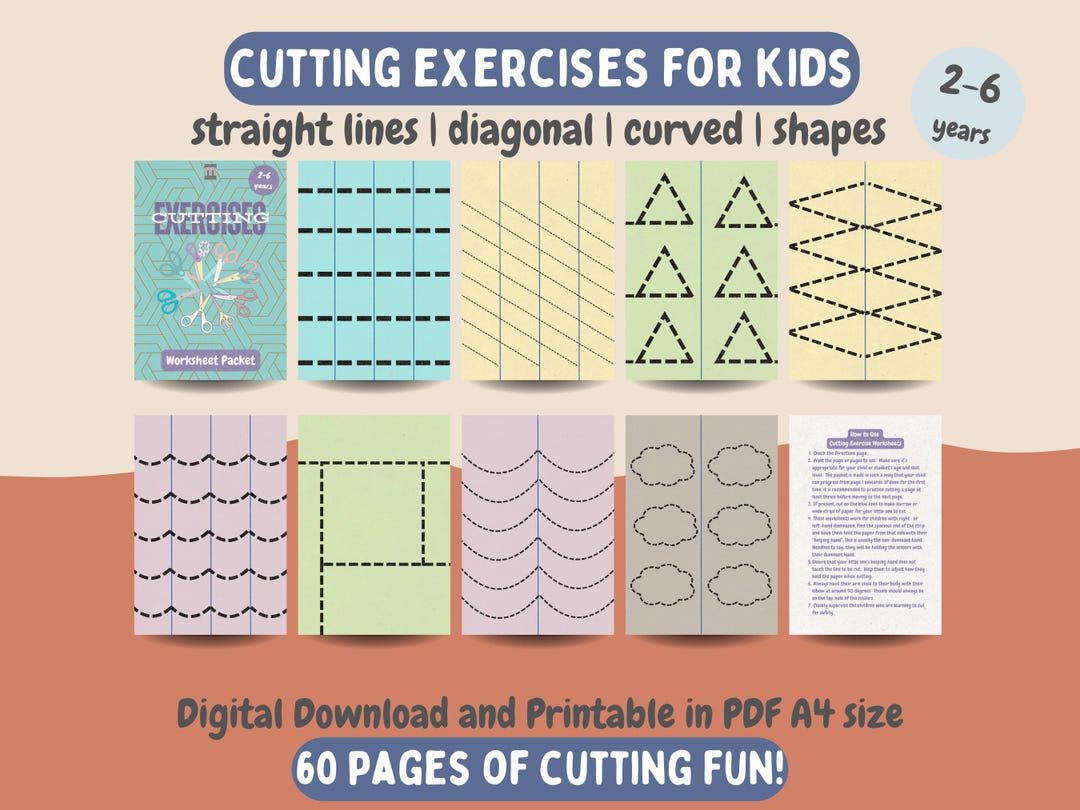 Scissor Skills Cutting Practice Scissors Practice Fine Motor Skills ...