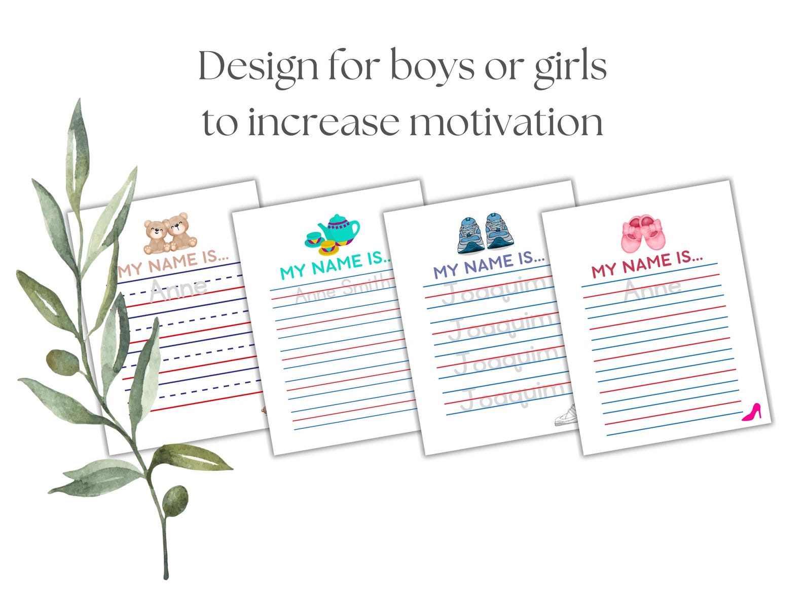 Personalized Name Tracing Worksheet: Canva Template (PDF) - Etsy