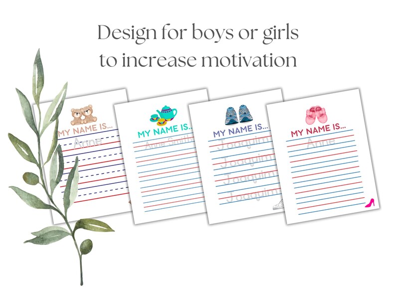 Personalized Name Tracing Worksheet: Canva Template (PDF) - Etsy