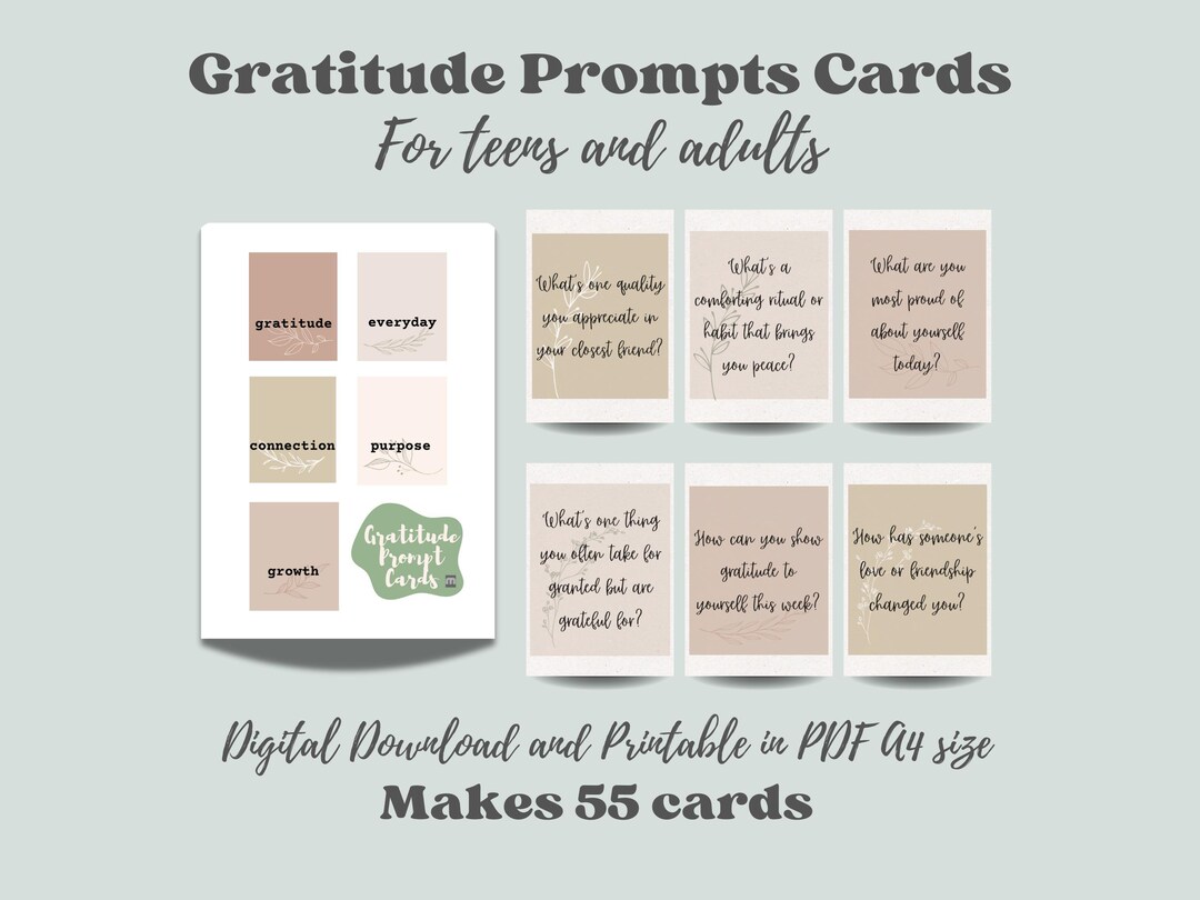 Gratitude Prompt Gratitude Cards Fall Postcard Self Care Box Autumn ...