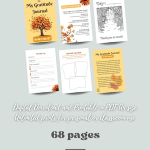 Printable Thanksgiving Gratitude Journal Gratitude Cards for Adults and ...