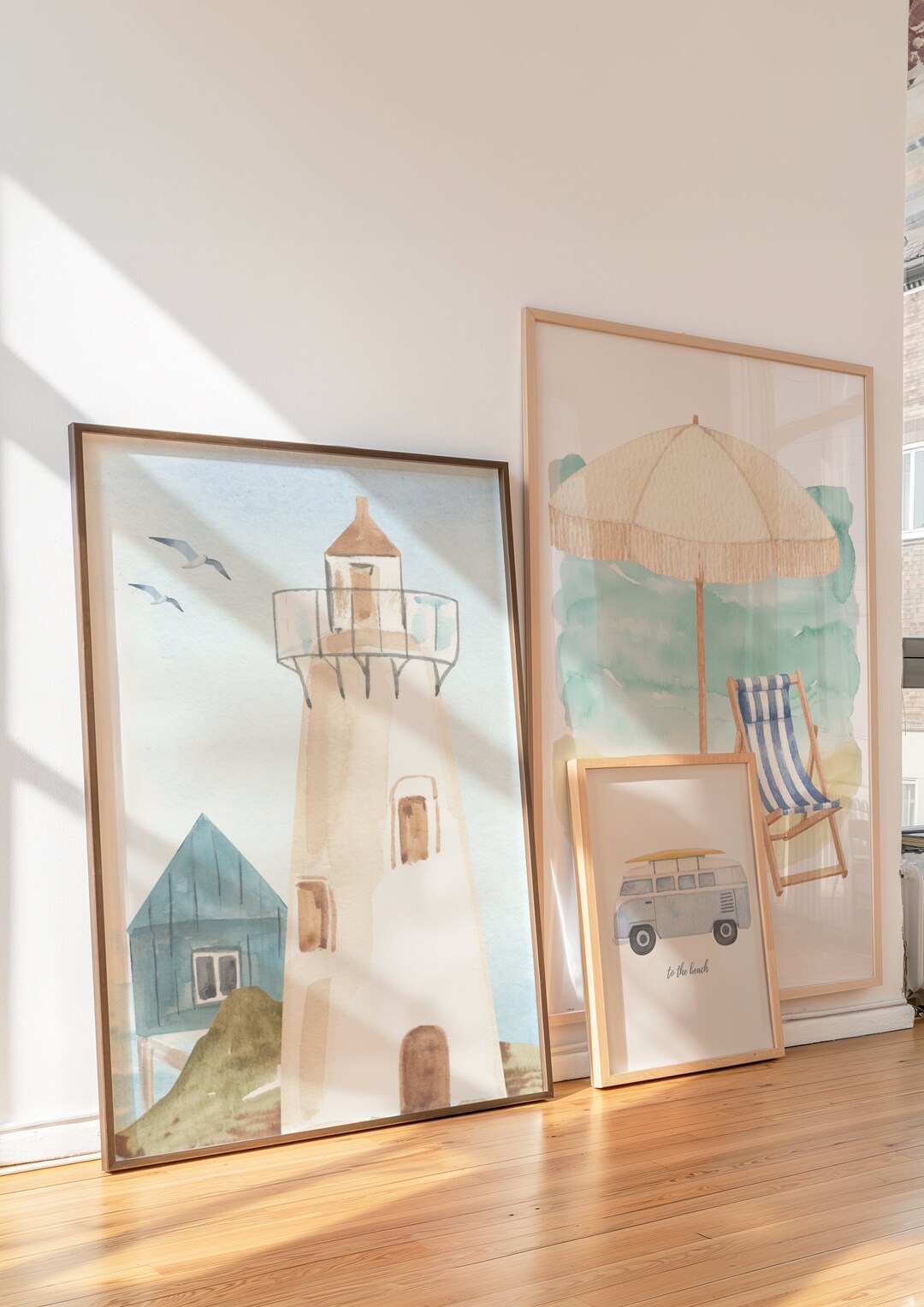 Set of 3 Coastal Wall Art, Beach Wall Print, Digital Art, Digital Print ...