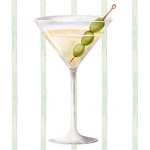 Martini Bar Cart Art Print, Cocktail Wall Decor (digital Download) - Etsy