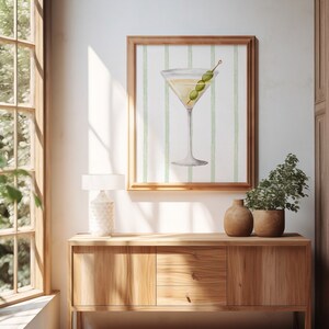 Martini Bar Cart Art Print, Cocktail Wall Decor (digital Download) - Etsy