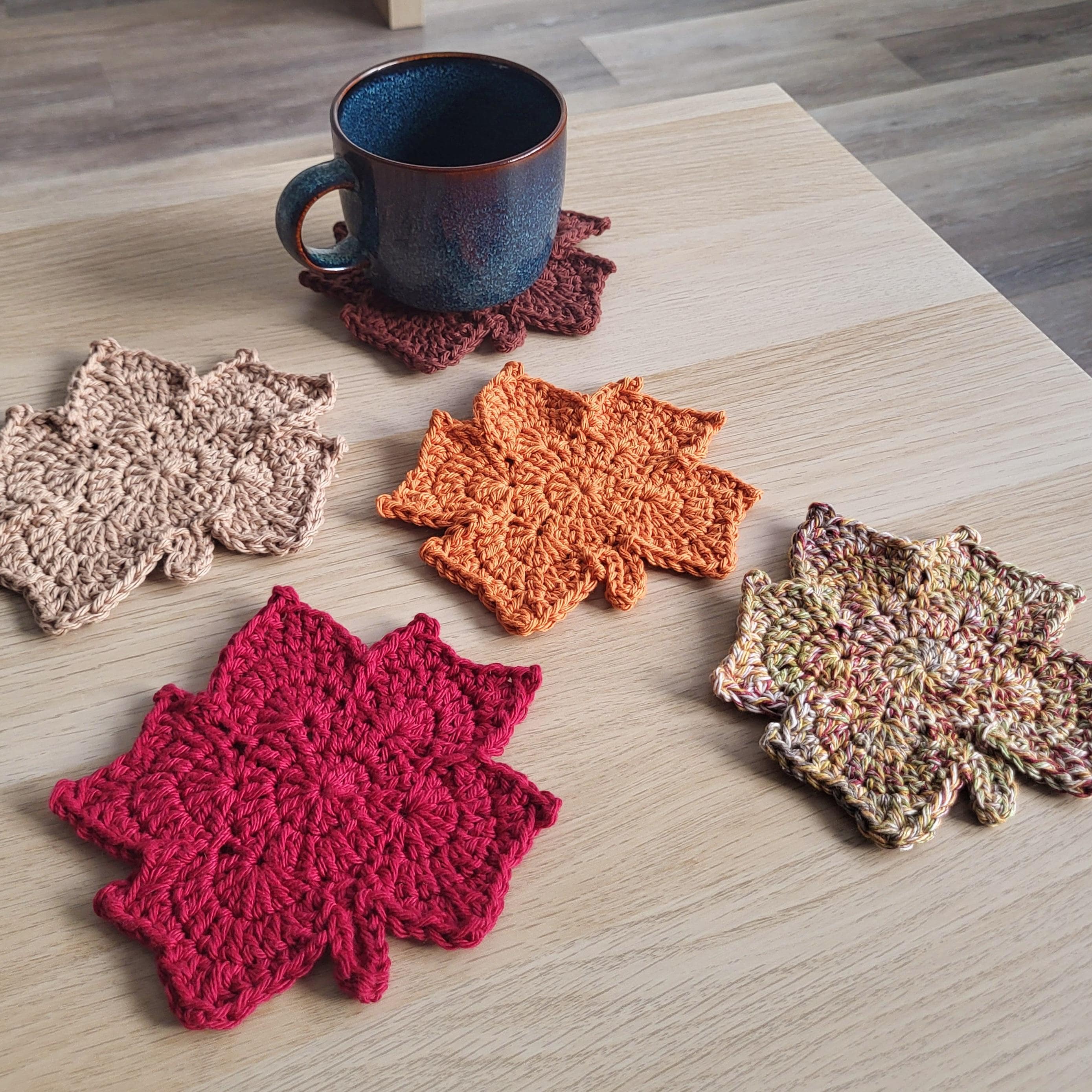 Crochet Autumn Leaf Coaster Pattern: Fall Decor (PDF Pattern) - Etsy
