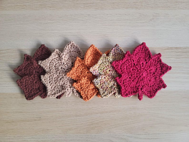 Crochet Autumn Leaf Coaster Pattern: Fall Decor (PDF Pattern) - Etsy