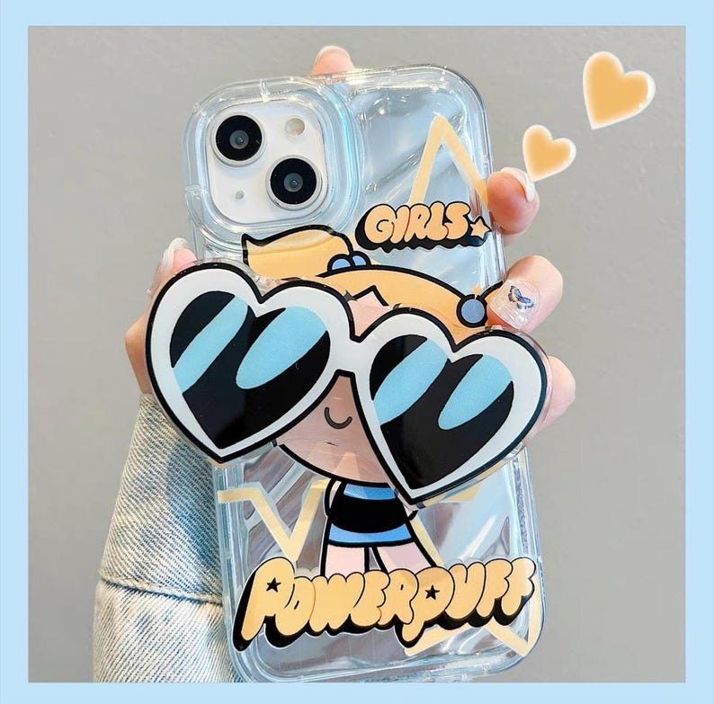 Powerpuff Girls Phone Case With Cool Sunglasses Shaped Phone Stands - Etsy