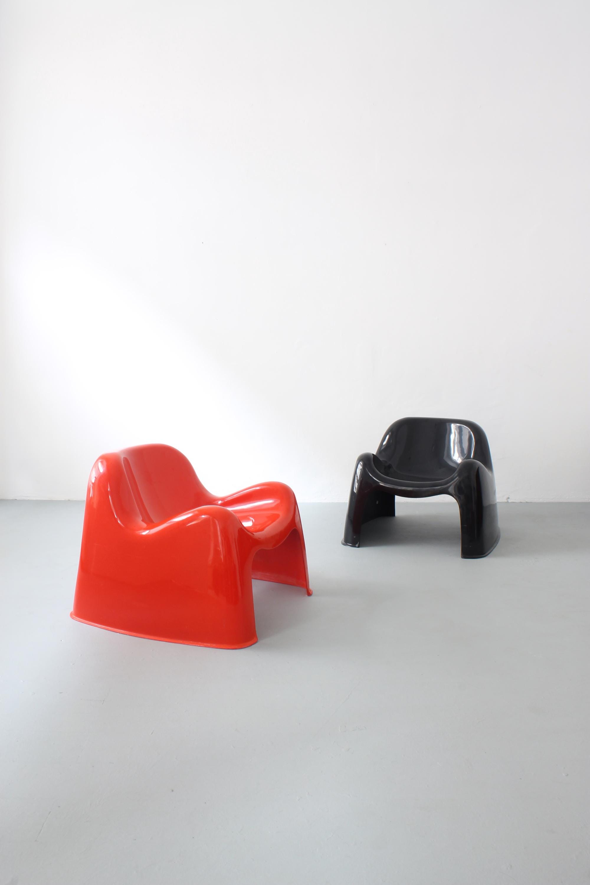 Sergio Mazza / Artemide toga Chair, Orange-red - Etsy
