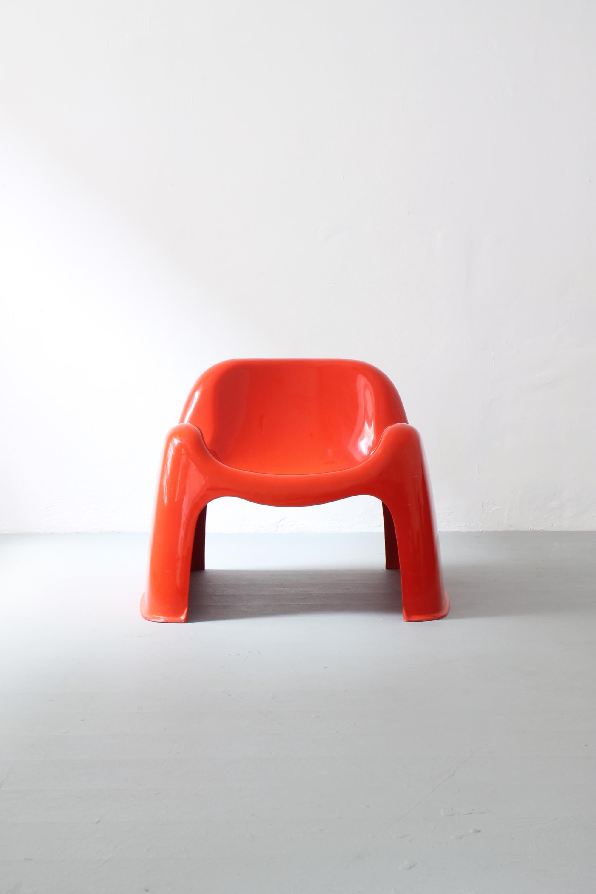 Sergio Mazza / Artemide toga Chair, Orange-red - Etsy