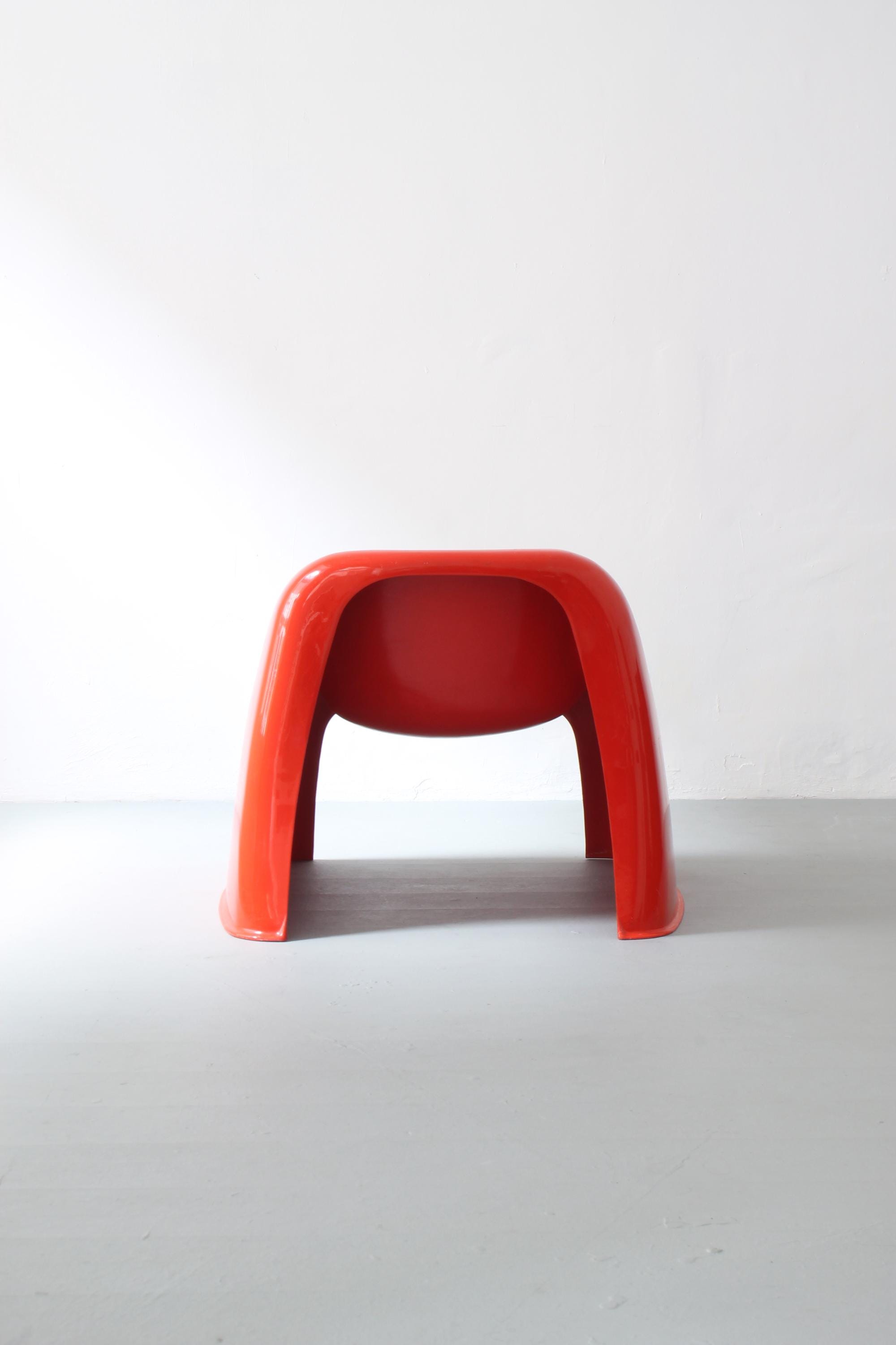 Sergio Mazza / Artemide toga Chair, Orange-red - Etsy