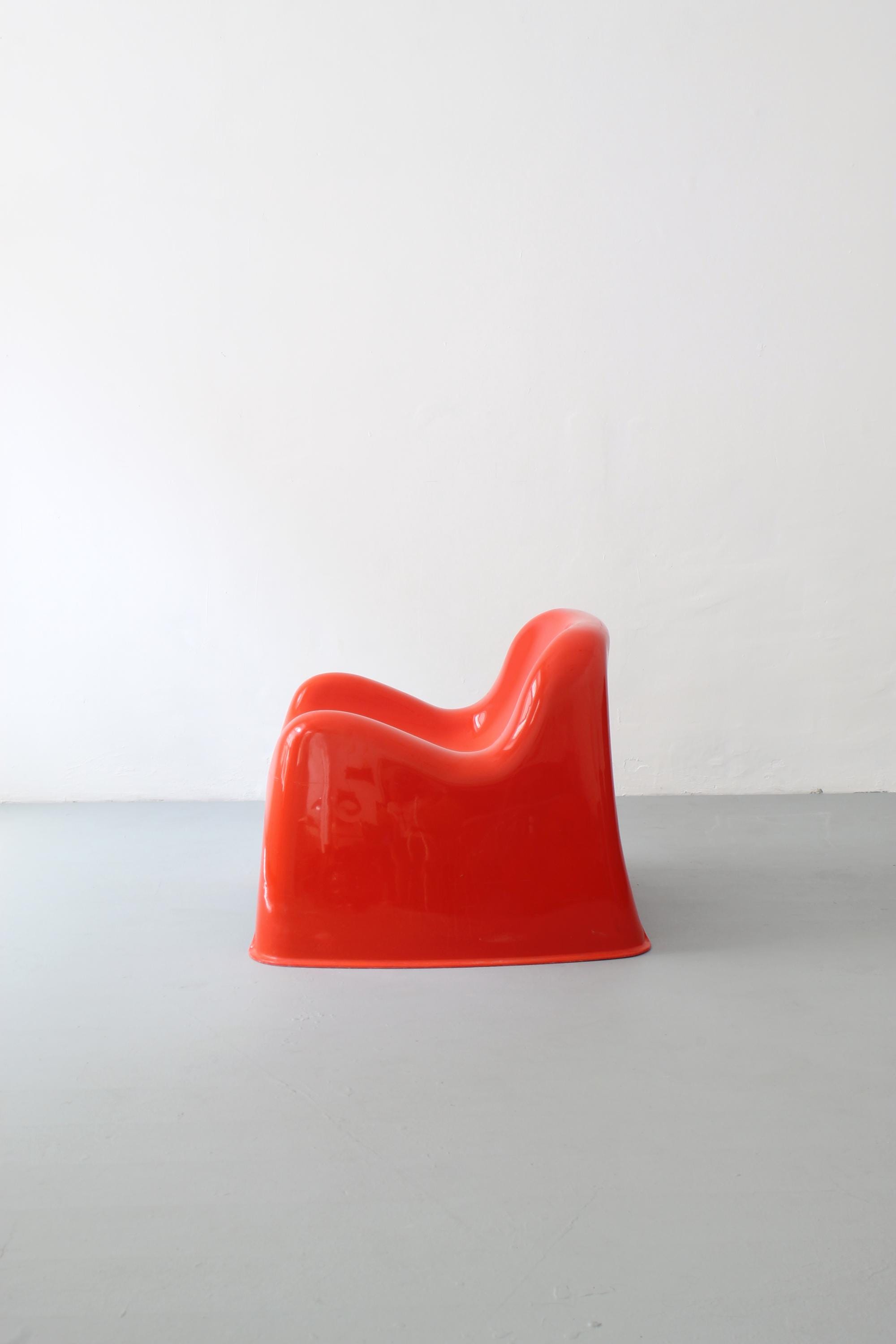Sergio Mazza / Artemide toga Chair, Orange-red - Etsy