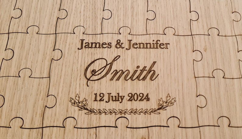 Personalised Oak Wedding Guest Book, Sign and Pen Puzzle Guest Book ...