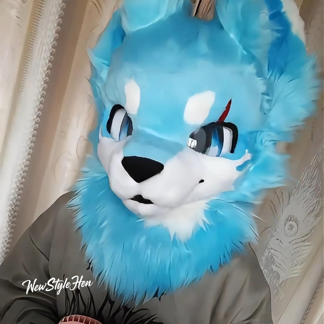 Ocean Shark Wolf Fursuit Head, Custom Fursuit Head, Kenomo Theme Party ...