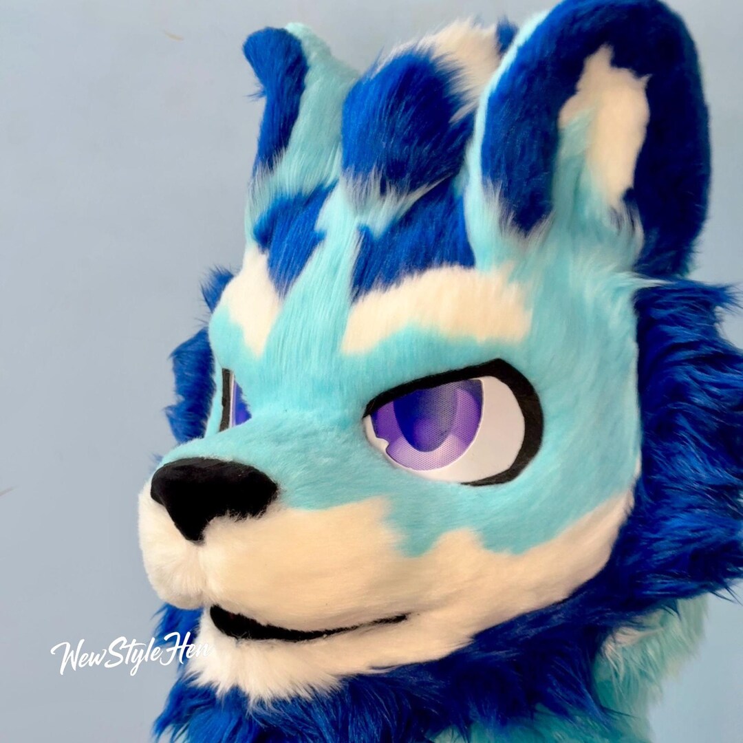 Blue Ocean Dragon Fursuit Head, Custom Fursuit Head, Kenomo Theme Party ...