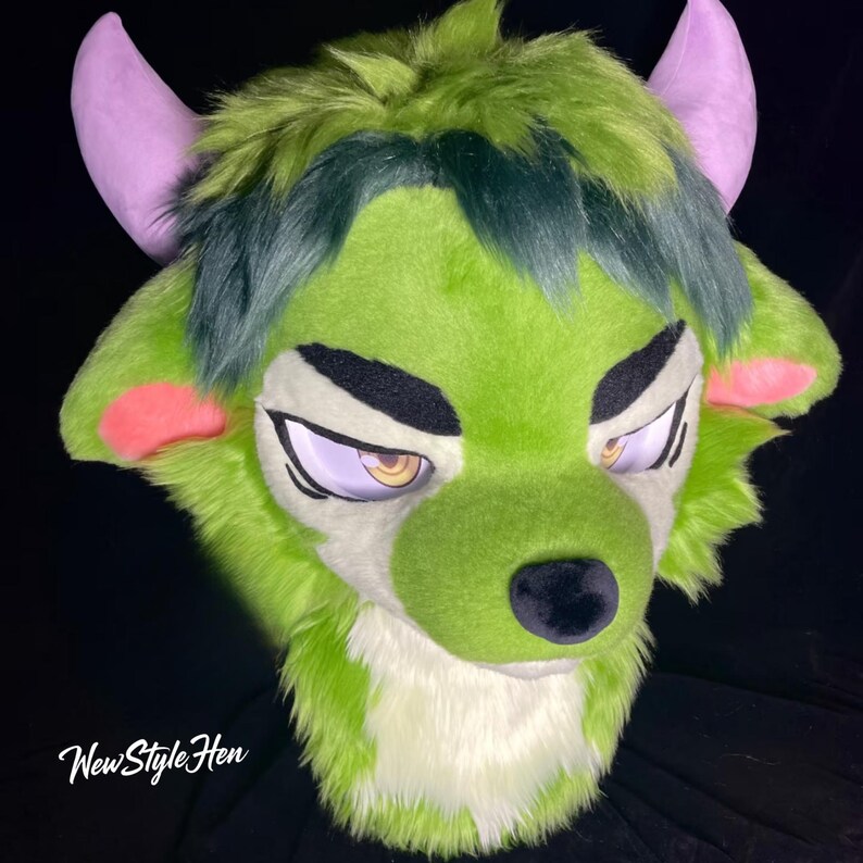 Green Grassland Cattle Fursuit Head, Custom Fursuit Head, Kenomo Theme ...