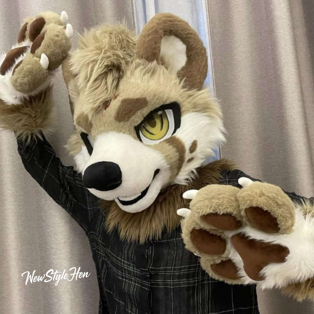 Cream Pudding Bear Fursuit Head, Custom Fursuit Head, Kenomo Theme ...