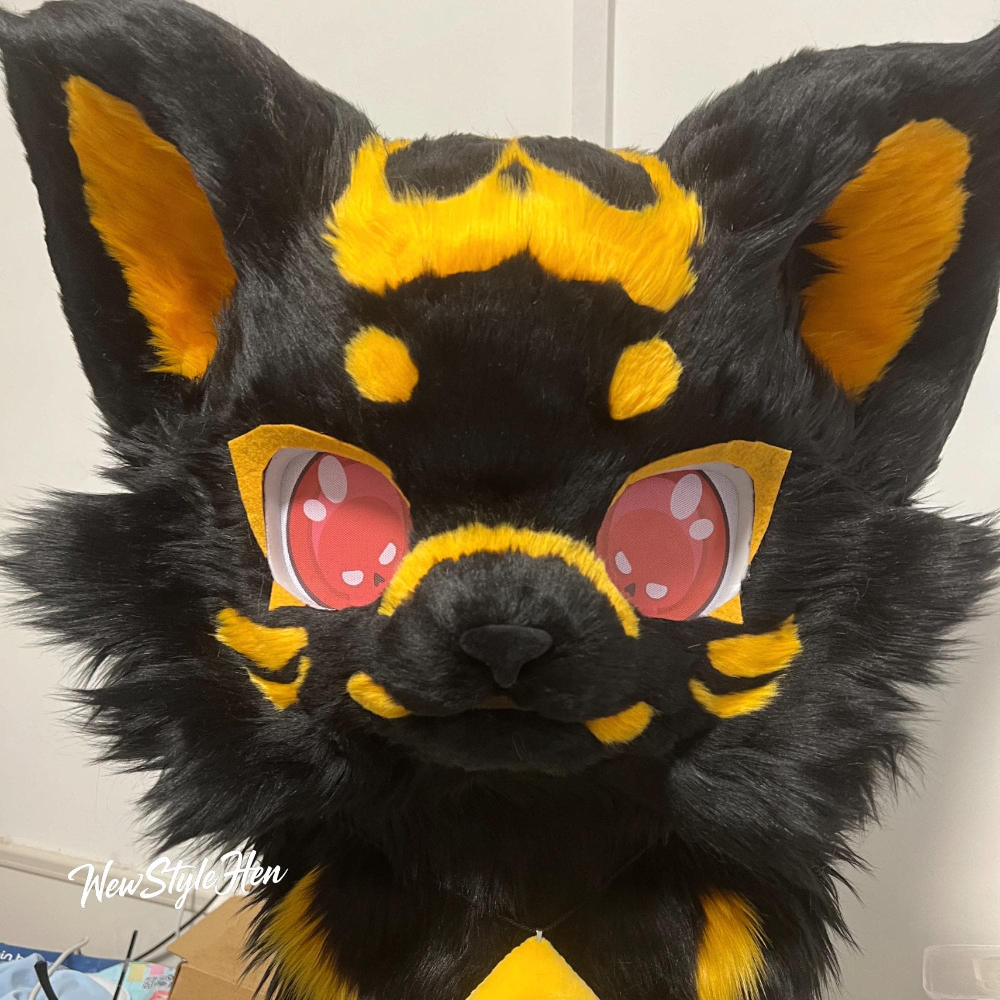 Black Devil Puppy Fursuit Head, Custom Fursuit Head, Kenomo Theme Party ...