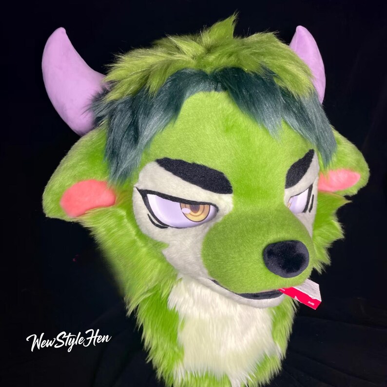 Green Grassland Cattle Fursuit Head, Custom Fursuit Head, Kenomo Theme ...