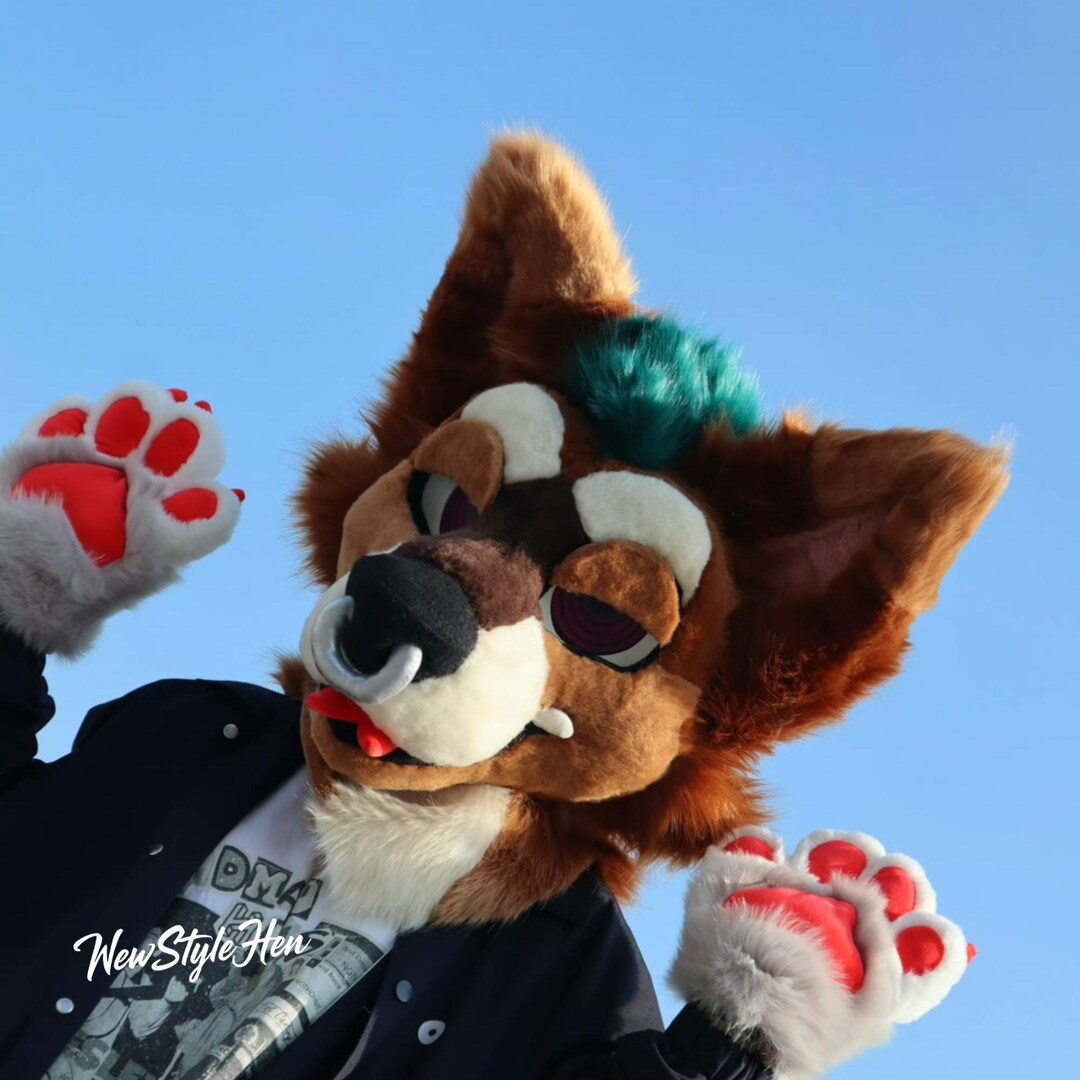 Brown Guard Dog Fursuit Head, Custom Fursuit Head, Kenomo Theme Party ...