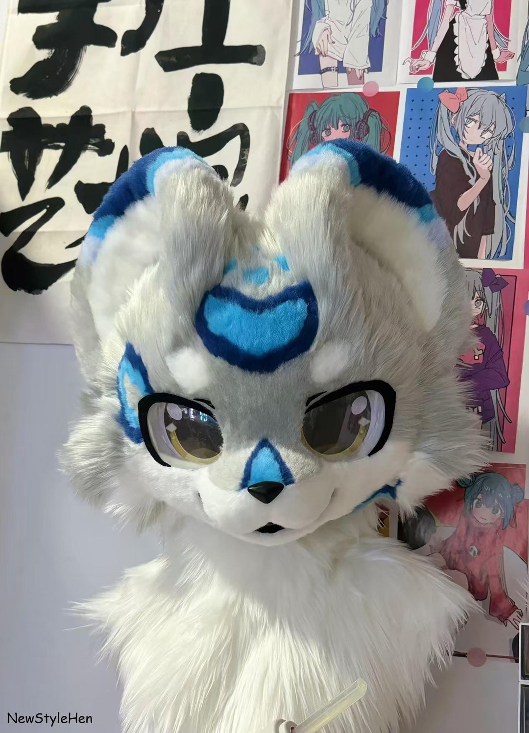 Fursuit Head, Blue Carbon Beast, Fursuit, Fursuit, Christmas, Fursuit ...