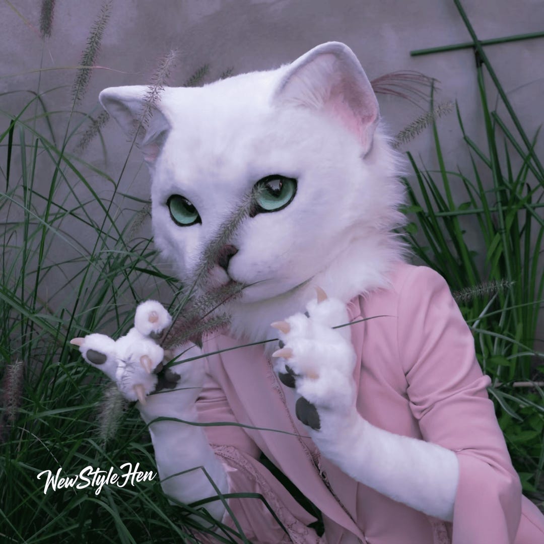 Real Cat Animals Fursuit Head, Custom Real Beast Fursuit Head, Kenomo ...