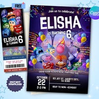 Inside Out Invitation Inside Out Birthday Invitation Inside Out Party ...