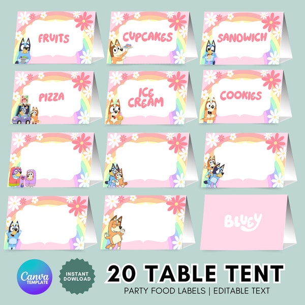 Bluey Birthday Food Table Signs - Etsy