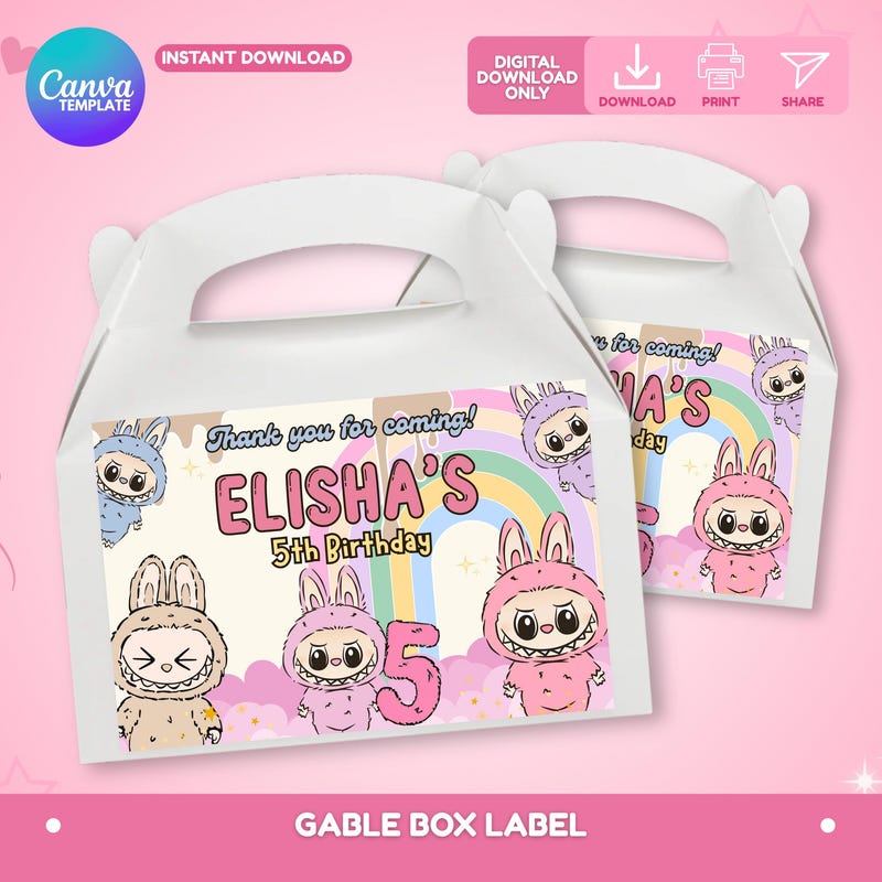 Printable Labubu Box - Etsy