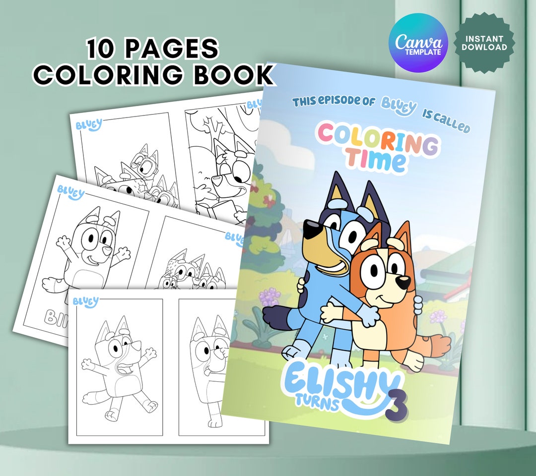 Bluey Coloring Activity Book, Bluey Printable Coloring Pages, Bluey ...