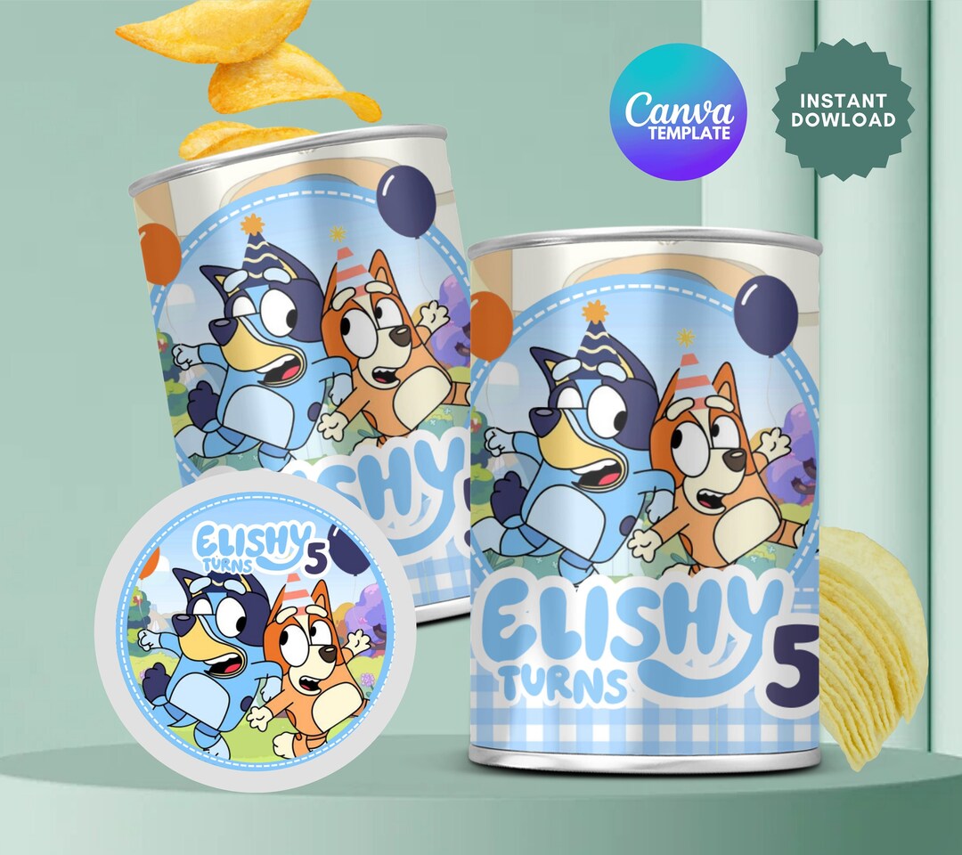 Bluey Pringles Label Party Favor, Bluey Party Favor Label, Bluey ...