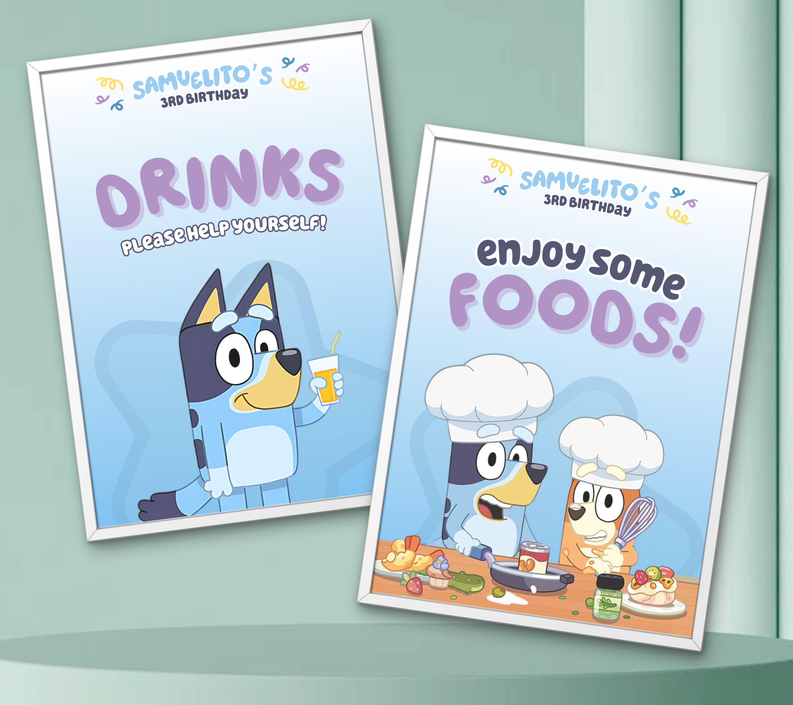 Editable Bluey Party Signs Bundle, Bluey Birthday Party Printable ...