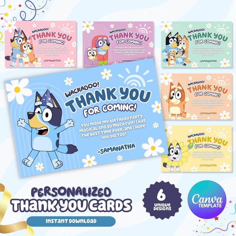 Bluey Printable Thank You Card - Etsy