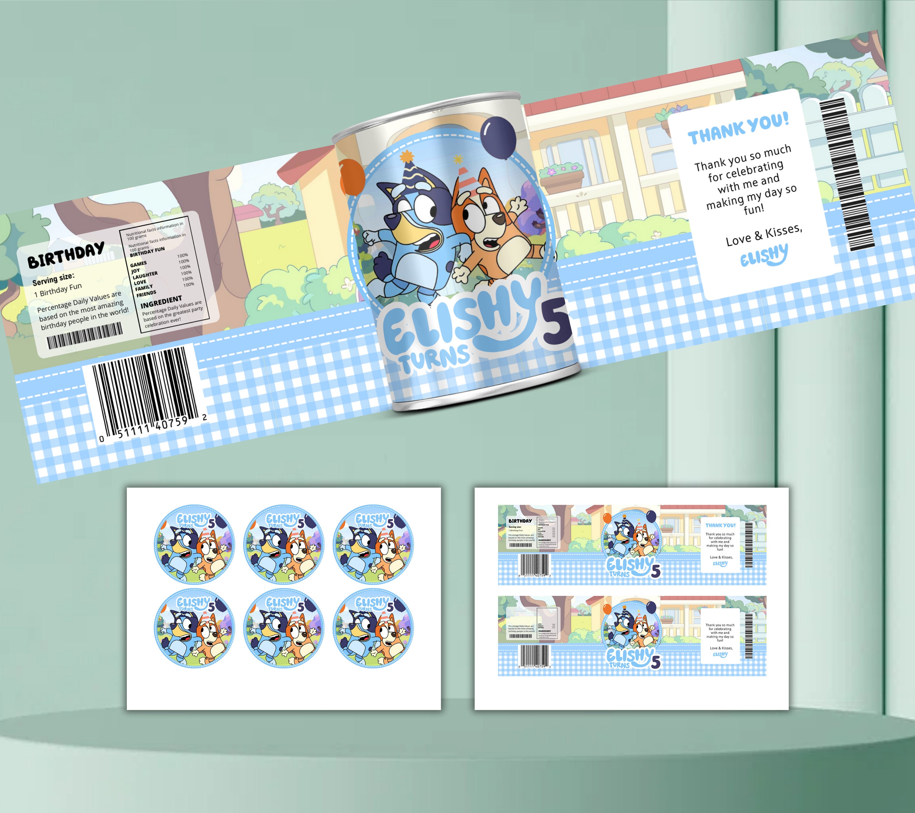 Bluey Pringles Label Party Favor, Bluey Party Favor Label, Bluey ...