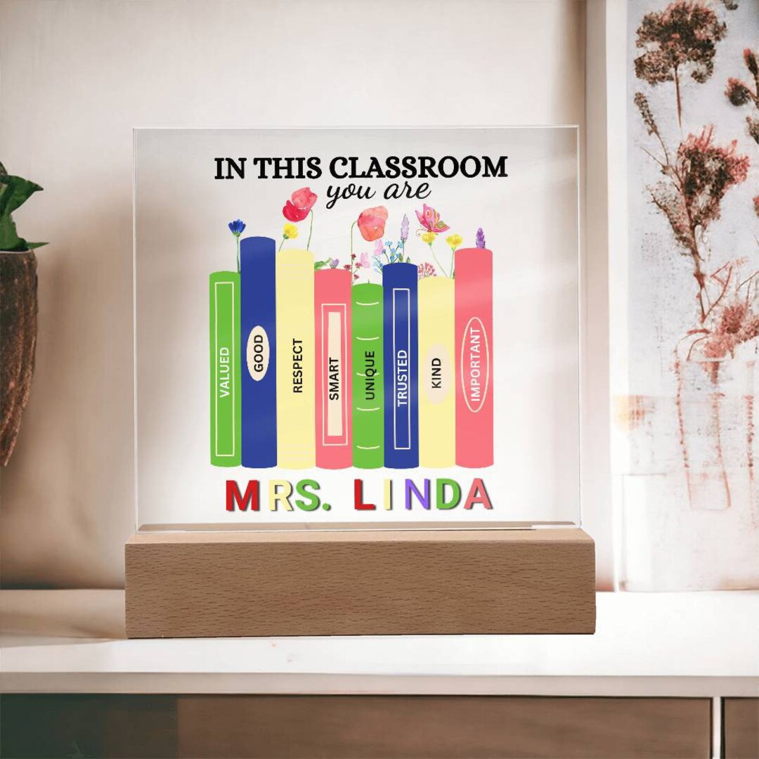 Personalized Teacher Acrylic Plaque Sign in This Classroom You Are ...