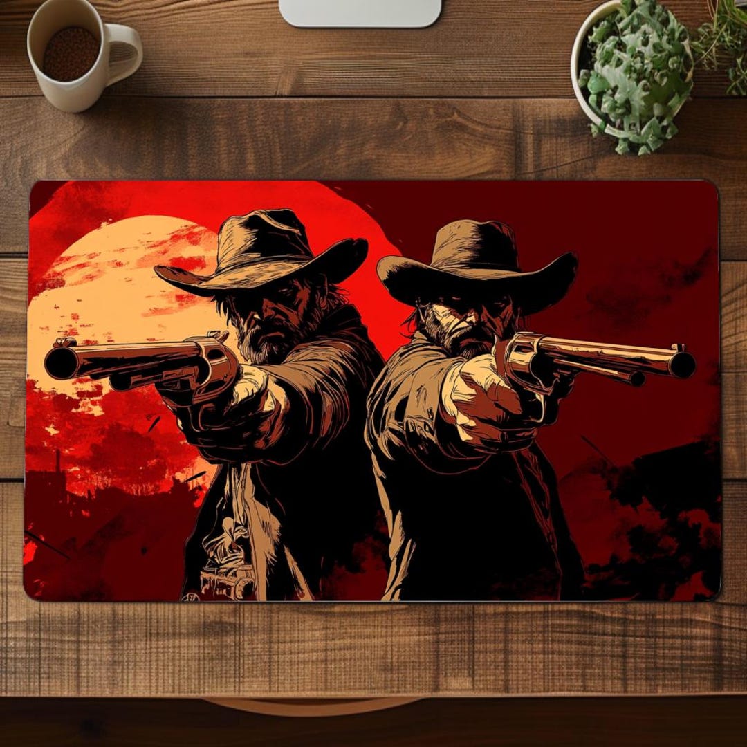 Red Dead Redemption Gaming Mat Video Game Desk Decor for Video Game ...