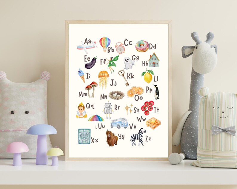 Alphabet Poster, Classroom Posters, Playroom Art, Kids Gallery Art ...