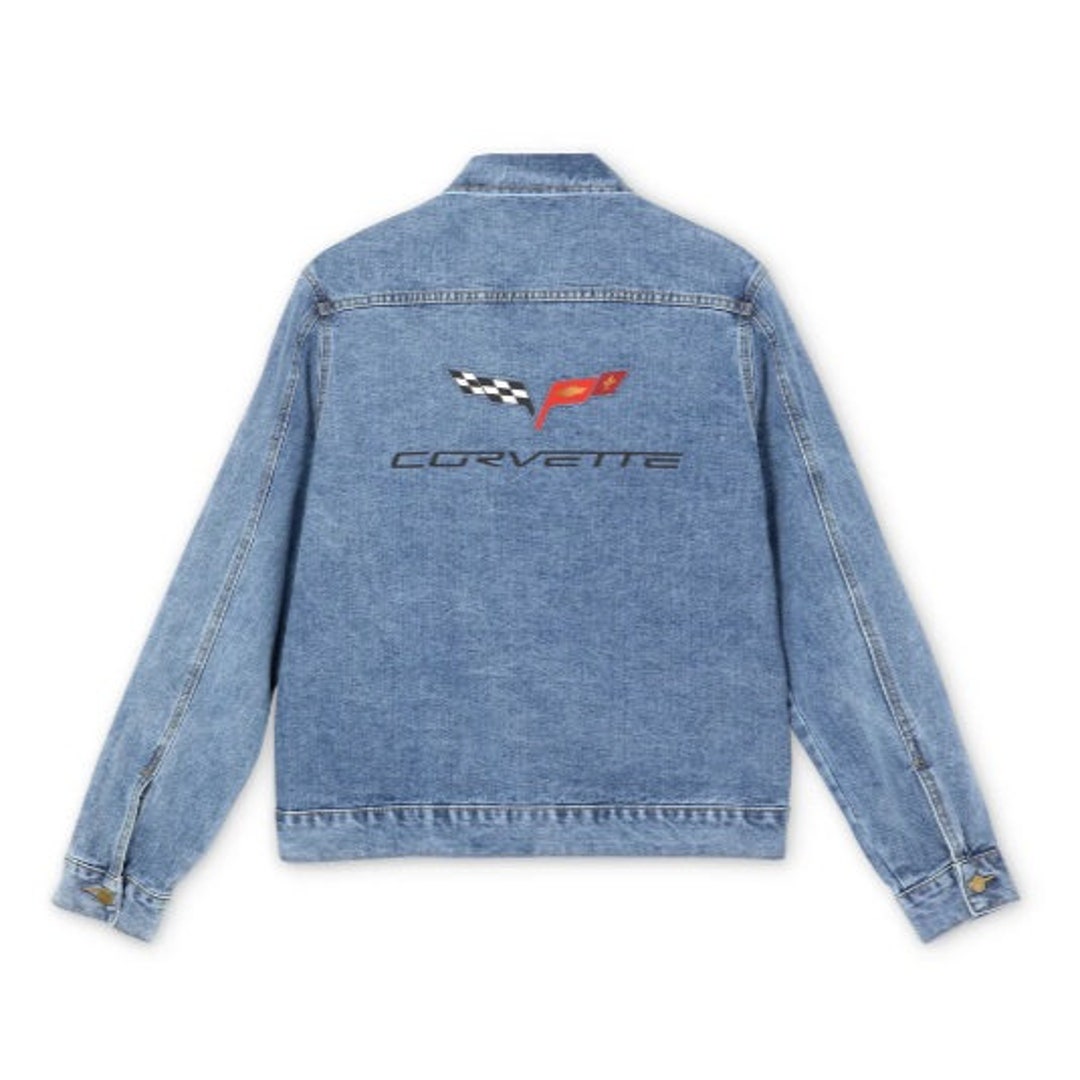 Corvette C6 Men's Jean Jacket Denim Relaxed Fit Jackets Chevy Apparel ...